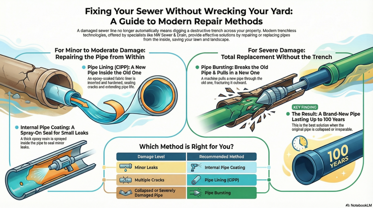The Five Most Common Sewer Line Repair Methods 2026 Update - NW Sewer